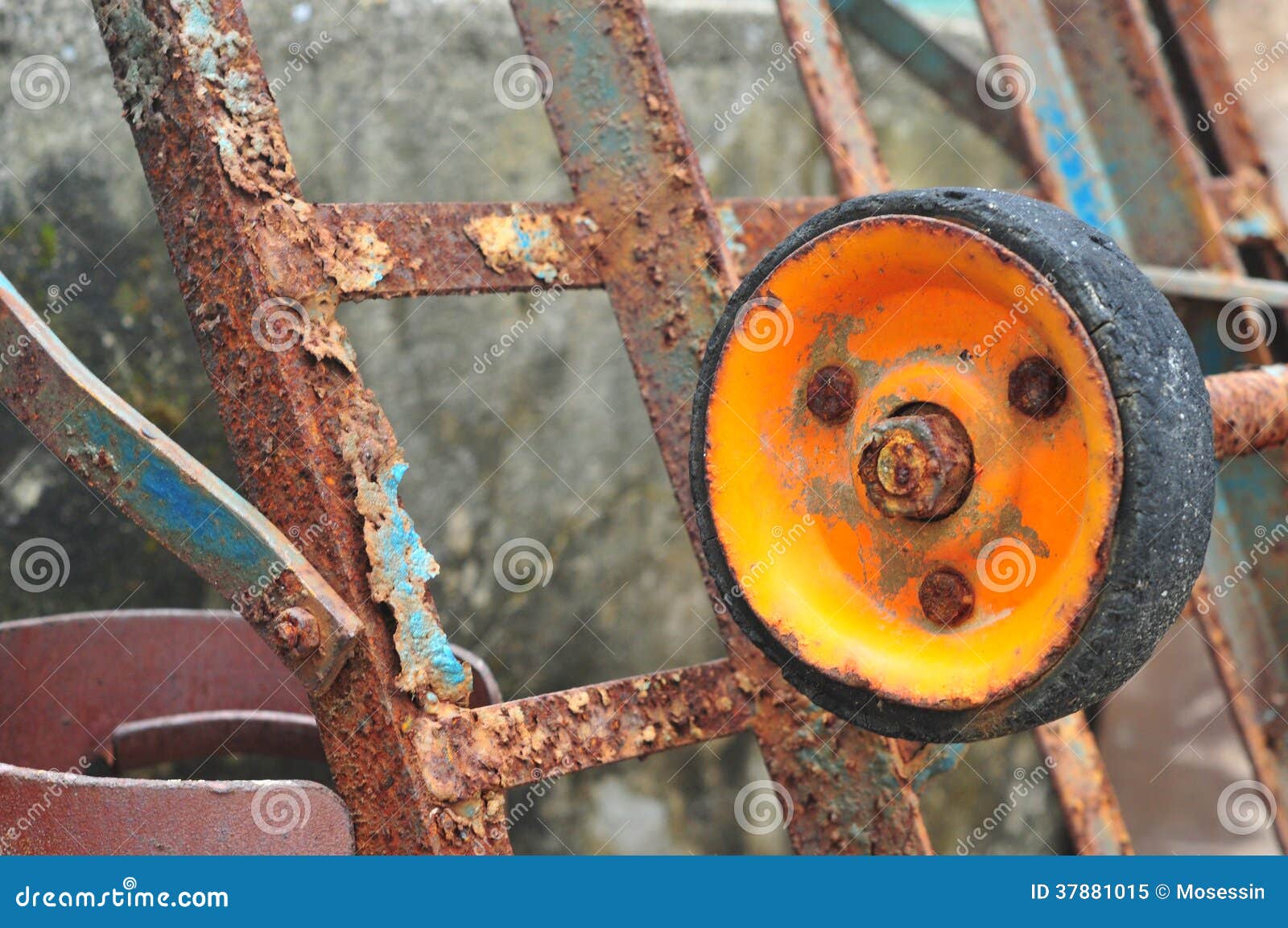 Rusty wheel stock image. Image of broken, steel, trolley - 37881015