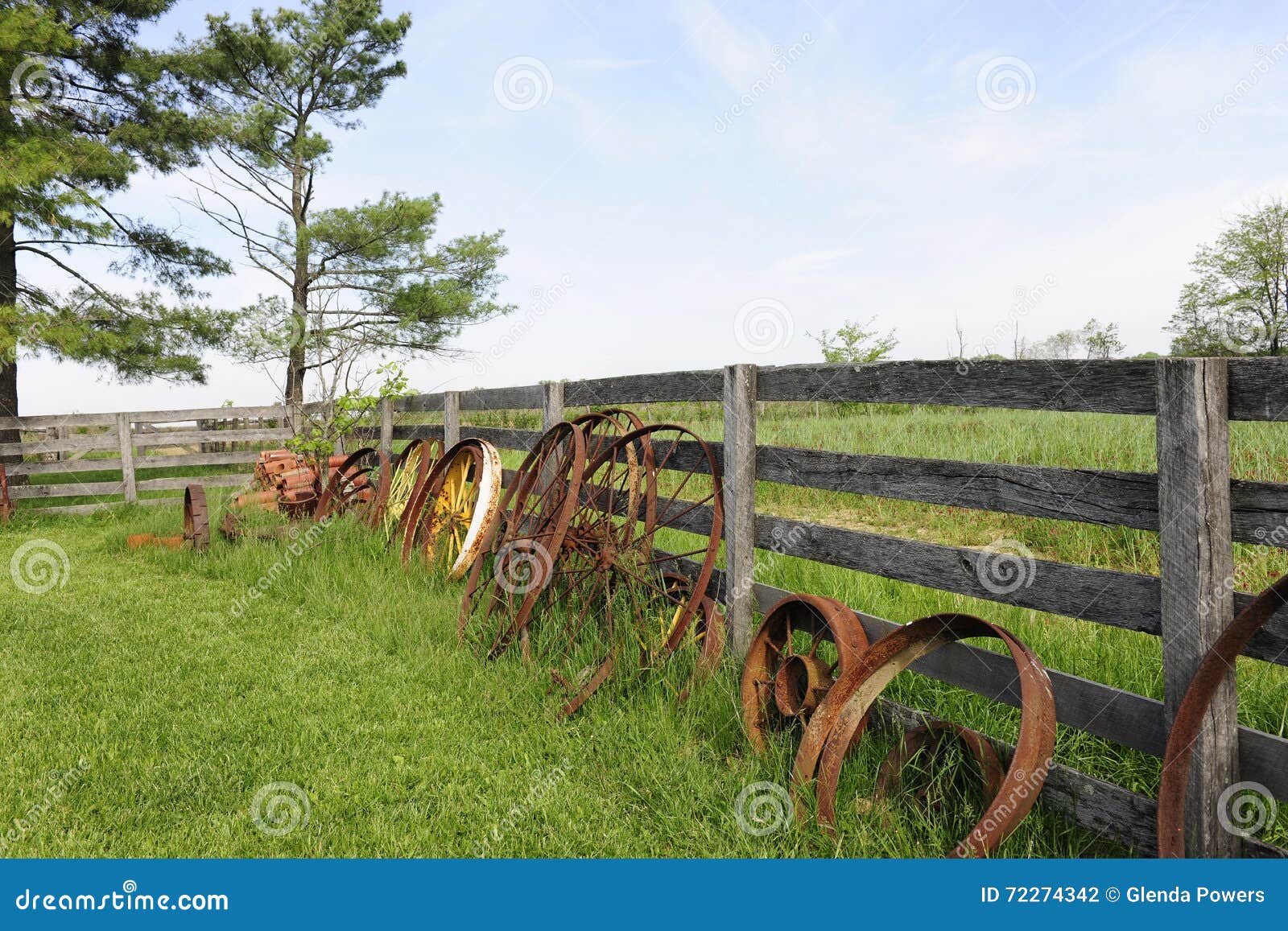 Rusty Wheel, Rustic Fence stock photo. Image of wagon - 72274342