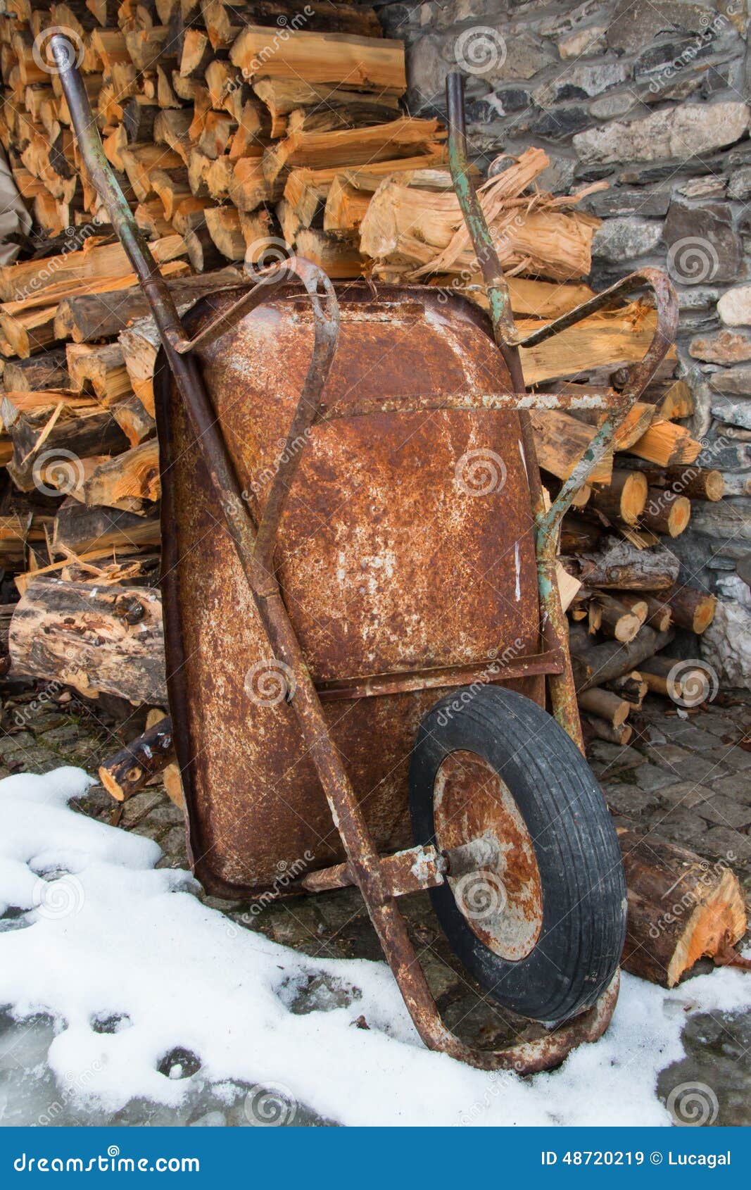 Rusty wheelbarrow stock image. Image of rusted, work - 48720219