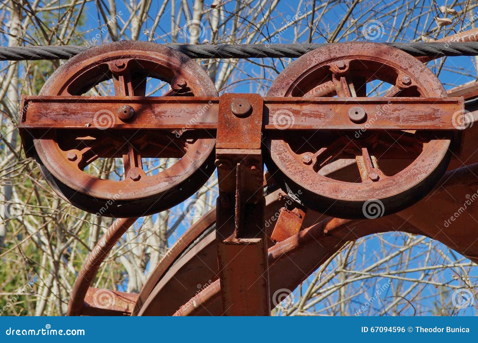Rusty Wheels - Abandoned Ski Lift Stock Photo - Image of welding, wire ...