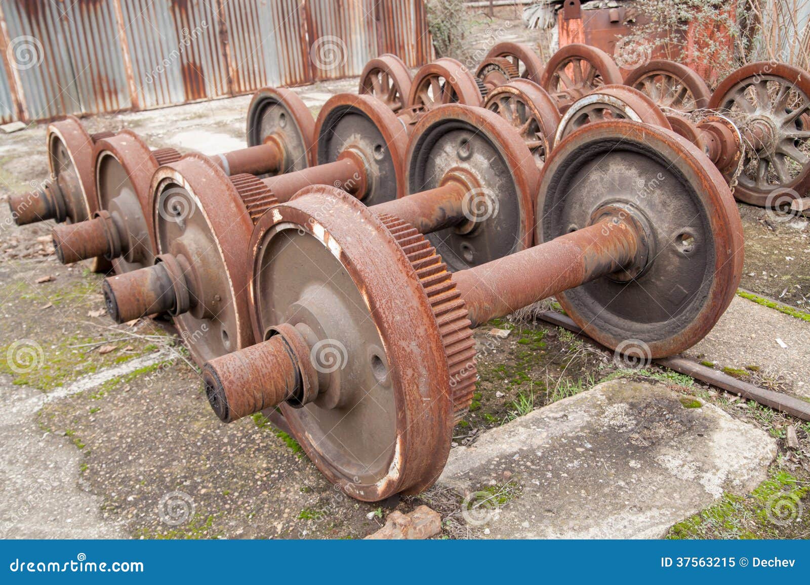 Rusty Wheels Of An Old Steam Locomotive Stock Photo | CartoonDealer.com ...