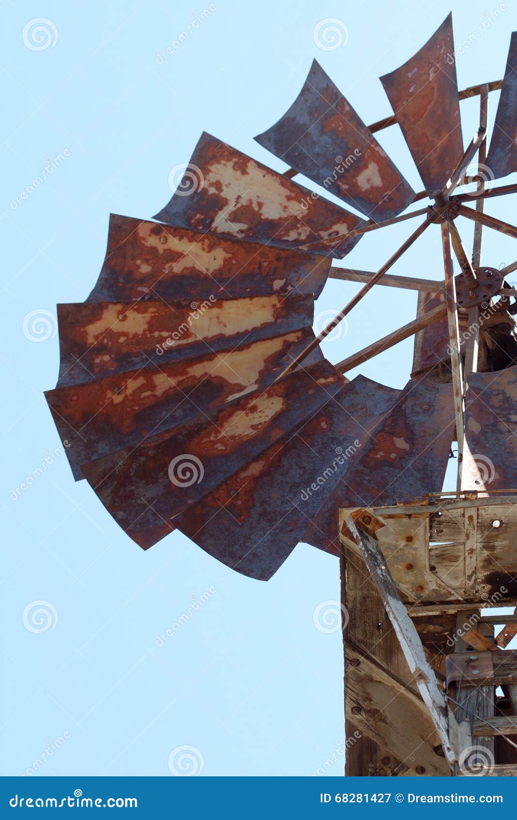 Rusty windmill stock image. Image of trashed, rusty, blue - 68281427