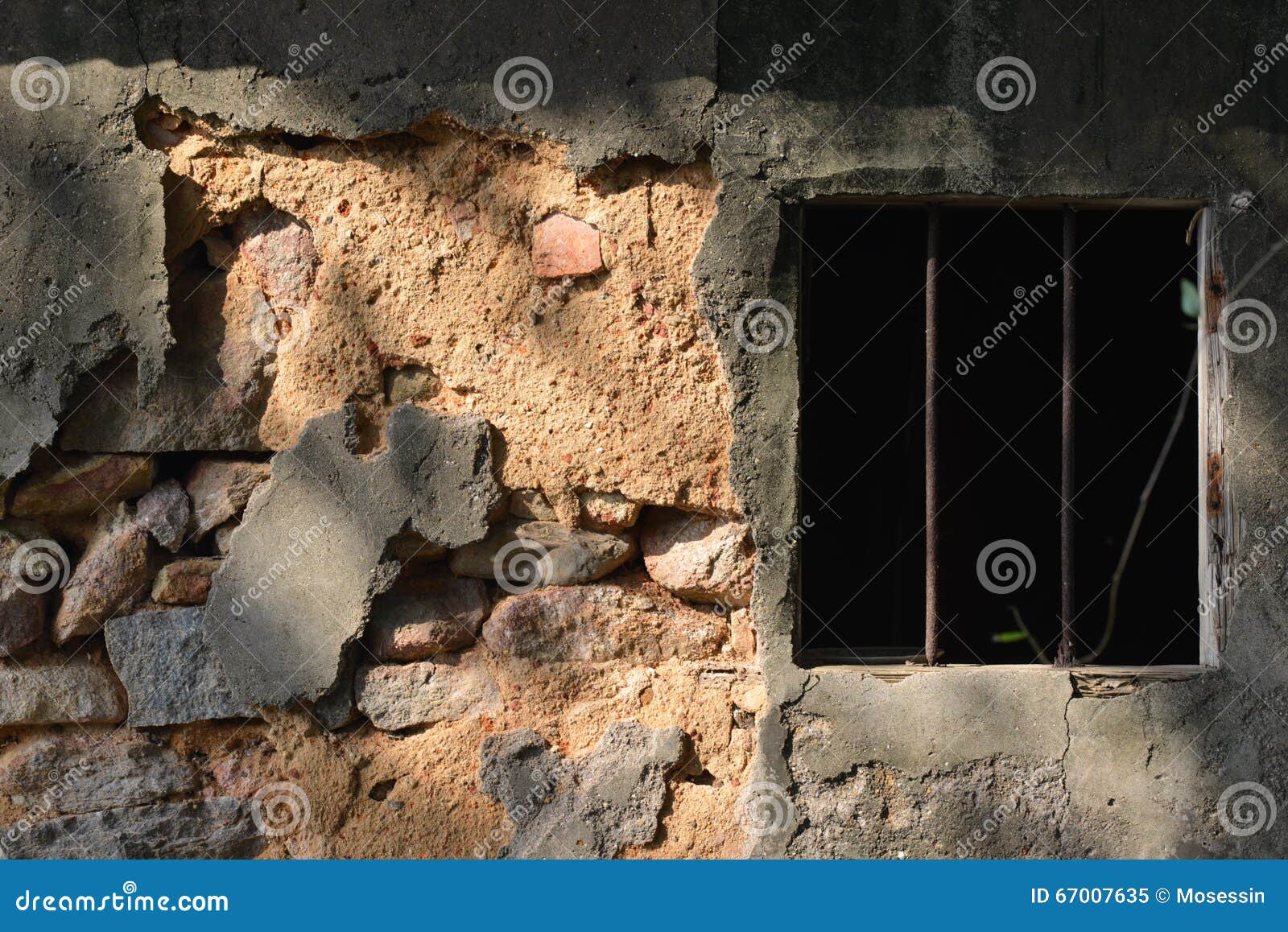 Old Rusty Window With Iron Railings. Stock Photography | CartoonDealer ...