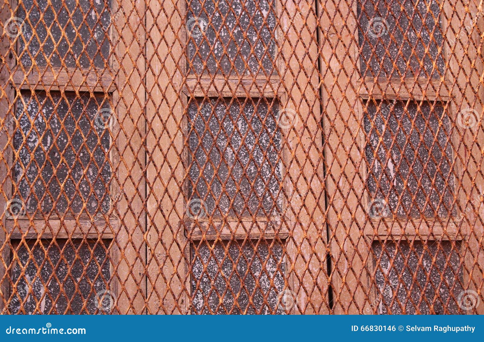 Old Rusty Window With Iron Railings. Stock Photography | CartoonDealer ...