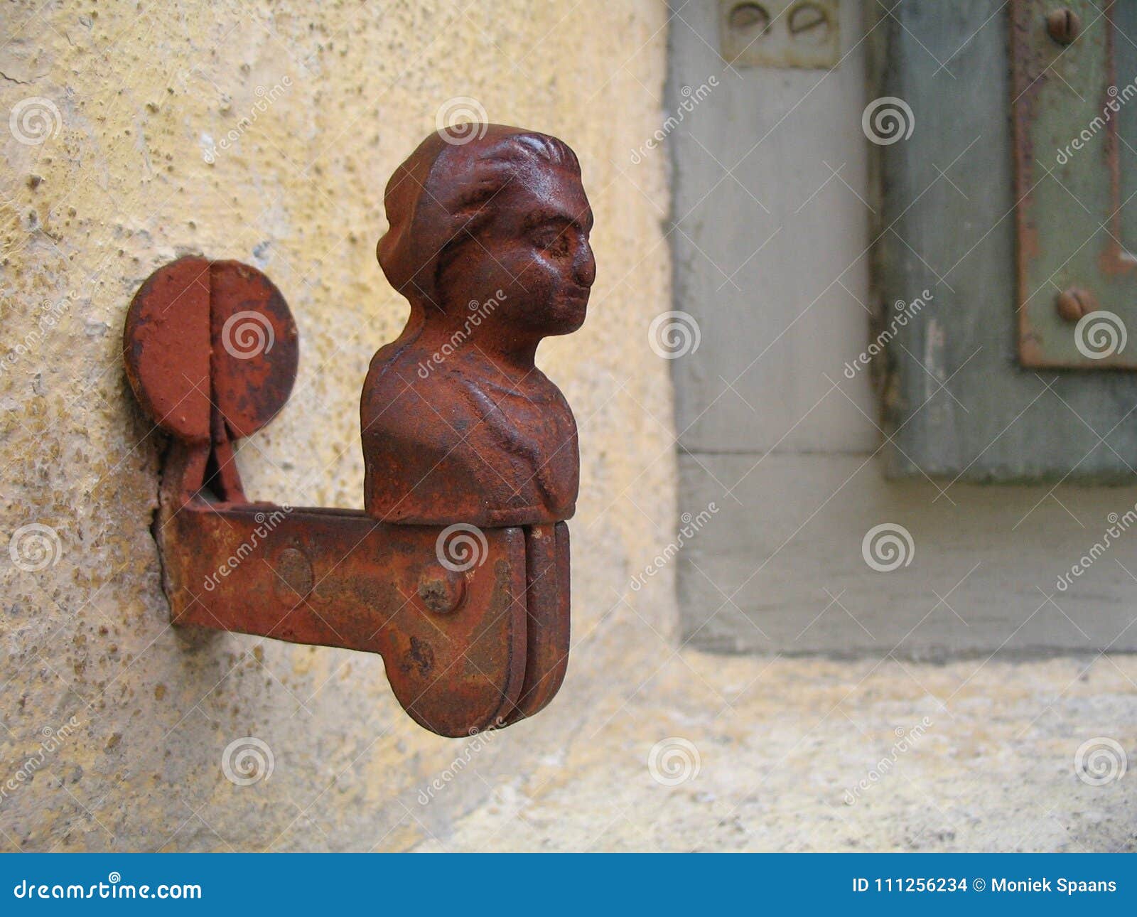 Rusty Window Shutter Keeper on a Wall Stock Photo - Image of keeper ...