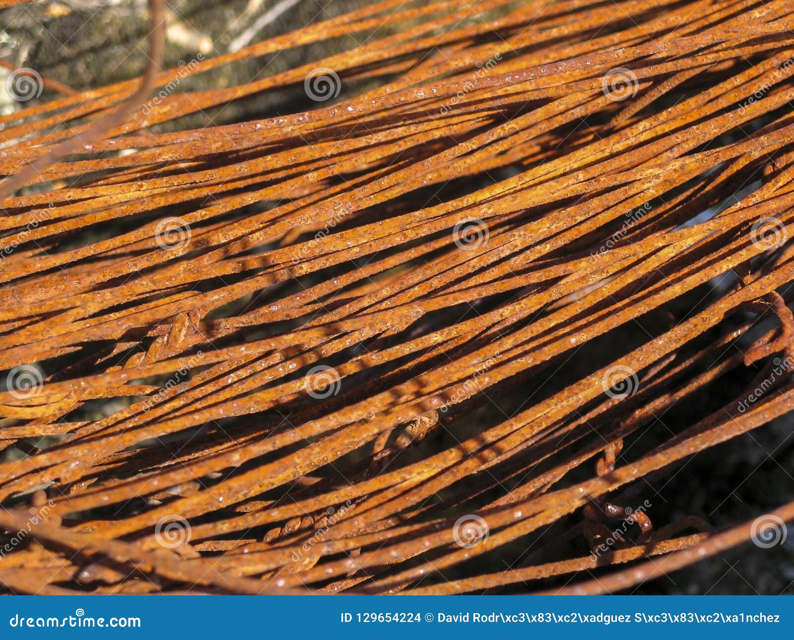 Rusty wire roll. Texture stock photo. Image of textured - 129654224
