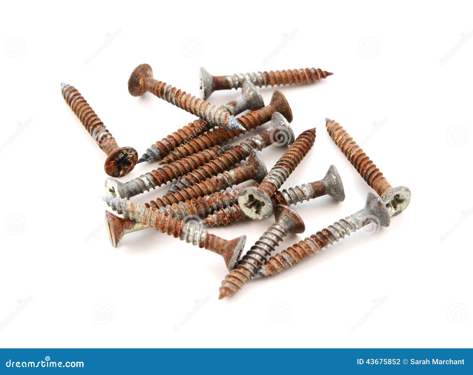 Rusty wood screws stock photo. Image of white, heap, isolated - 43675852