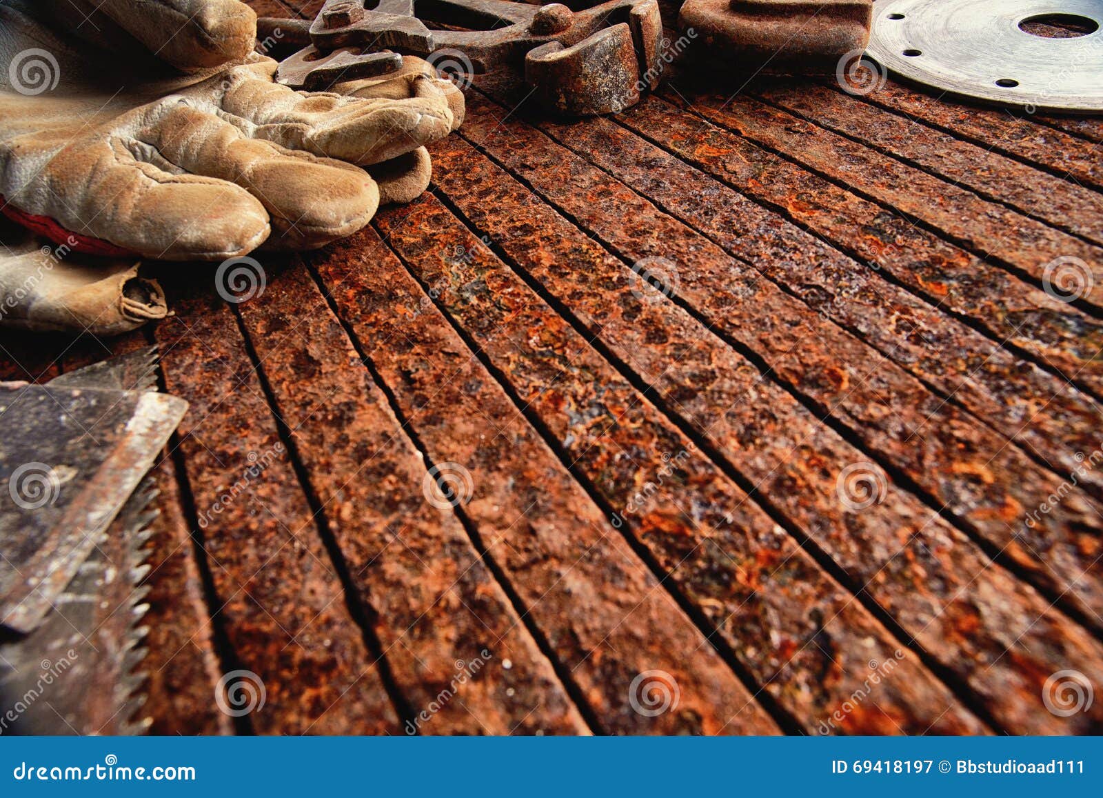 Rusty working table stock image. Image of steel, work - 69418197