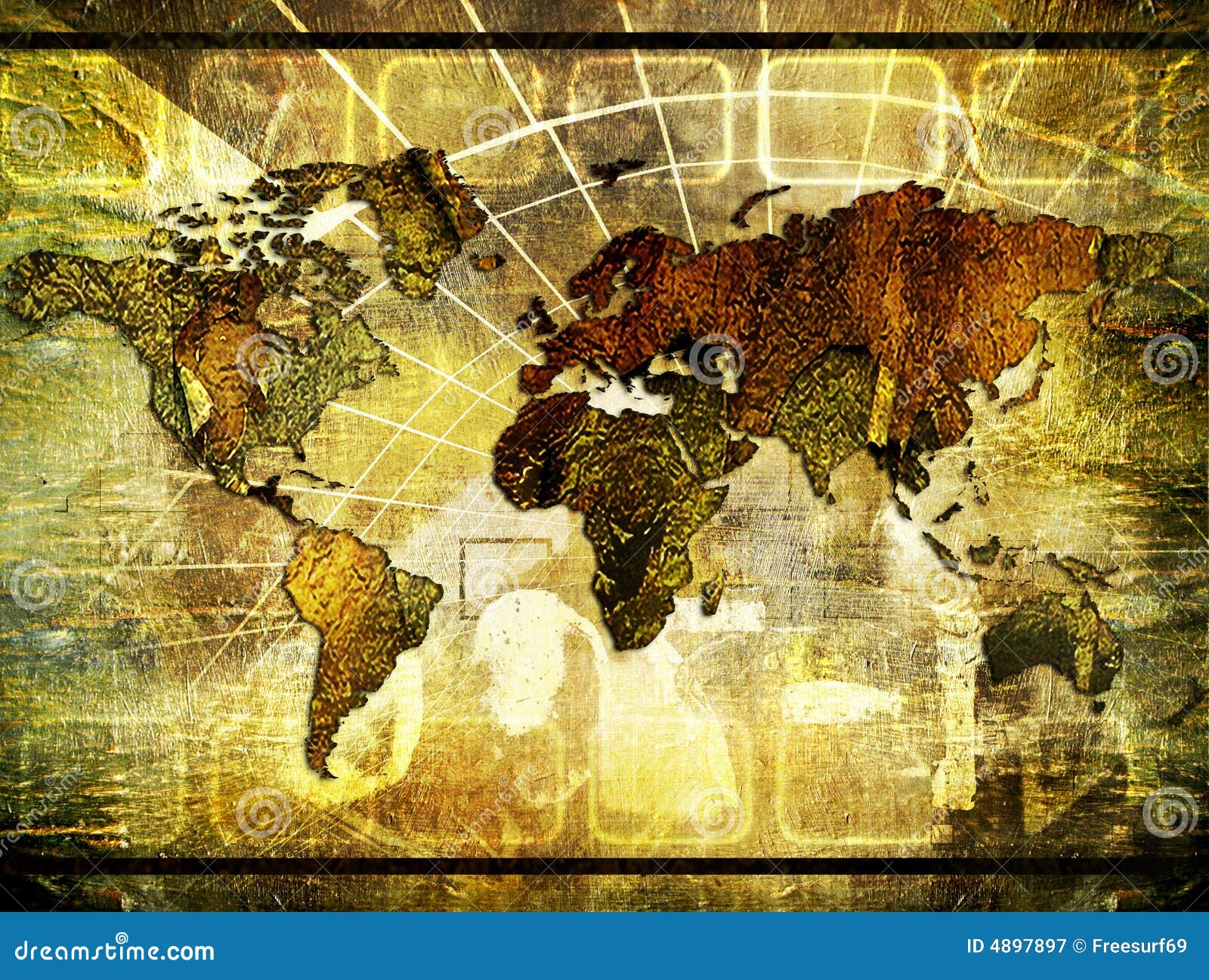 Rusty World Map Template Vector Illustration | CartoonDealer.com #30020080