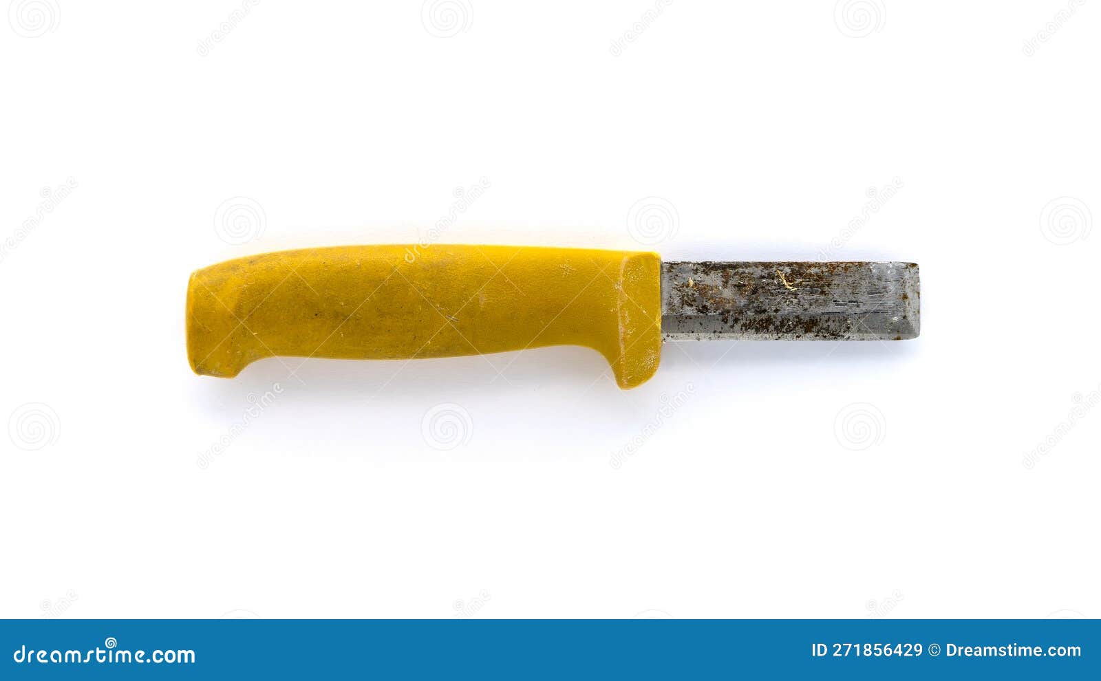 Rusty and Worn Chisel Knife with Case, Used Tool Isolated on White ...