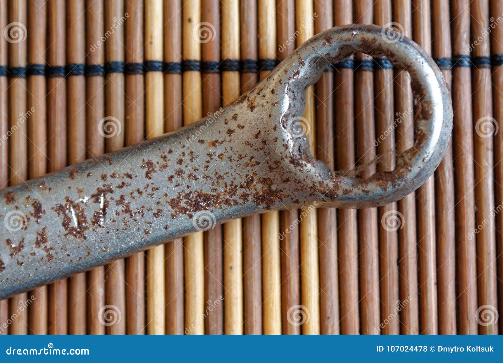 Rusty Wrench Craftsman Tool on Wooden Table, Spanner Tools Collection ...