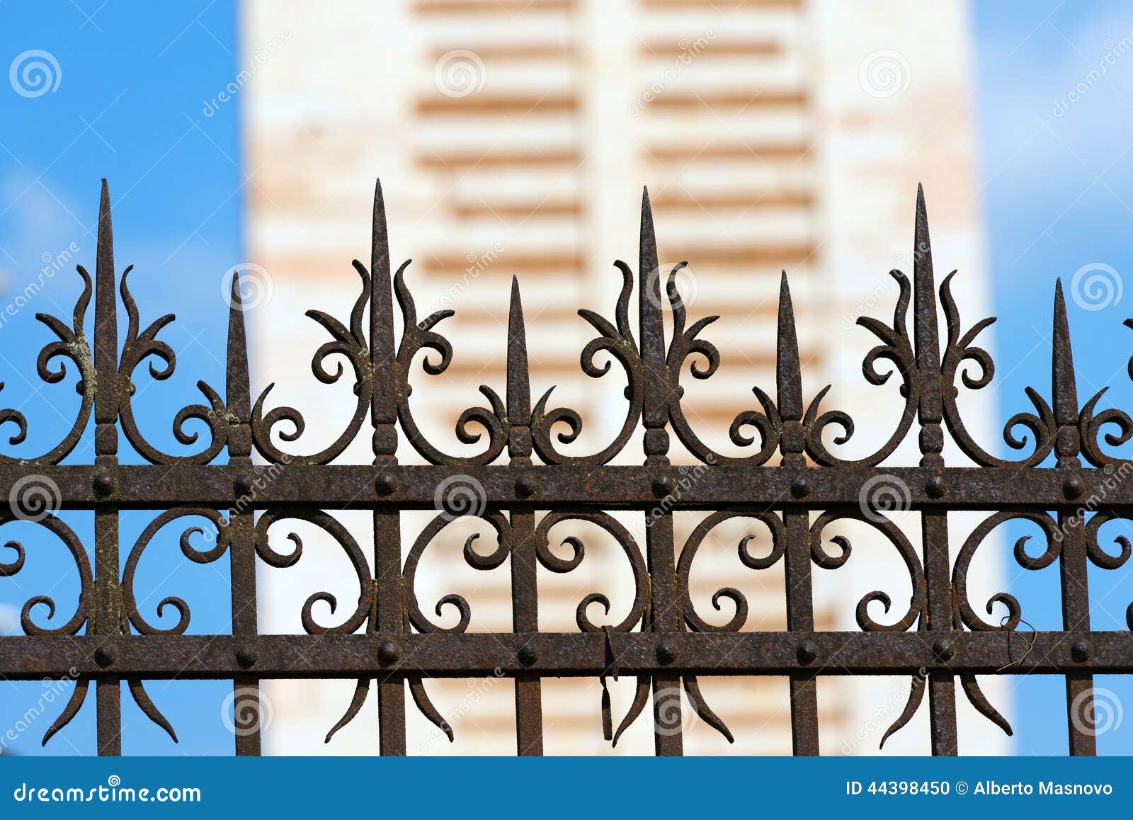 Rusty Wrought Iron Fence stock photo. Image of guard - 44398450