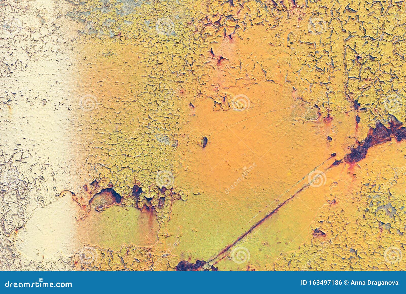 Rusty Yellow Metal Texture Background. Wall Banner, Material, Rust or ...