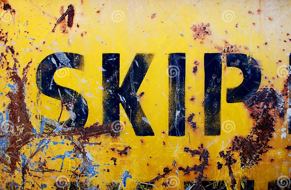 Rusty yellow skip stock photo. Image of dumpster, waste - 32532368