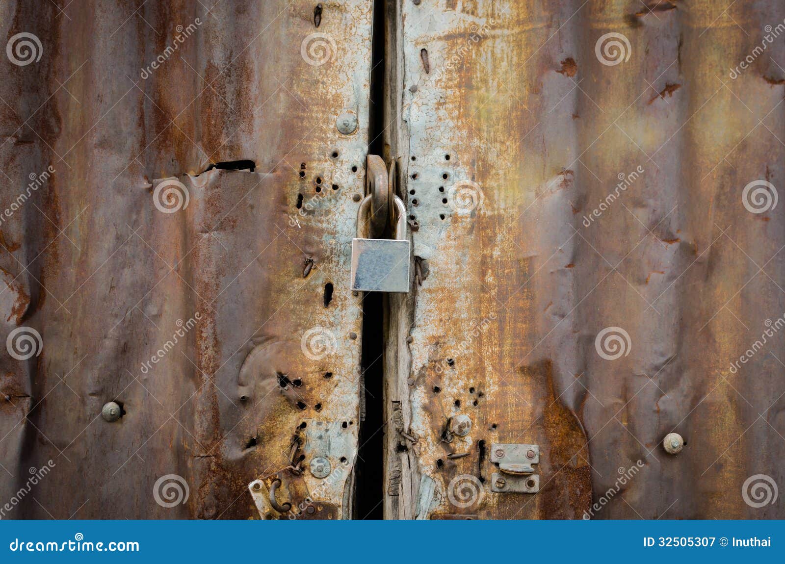 Rusty Zinc Door Lock with Key Stock Image - Image of vertical, texture ...