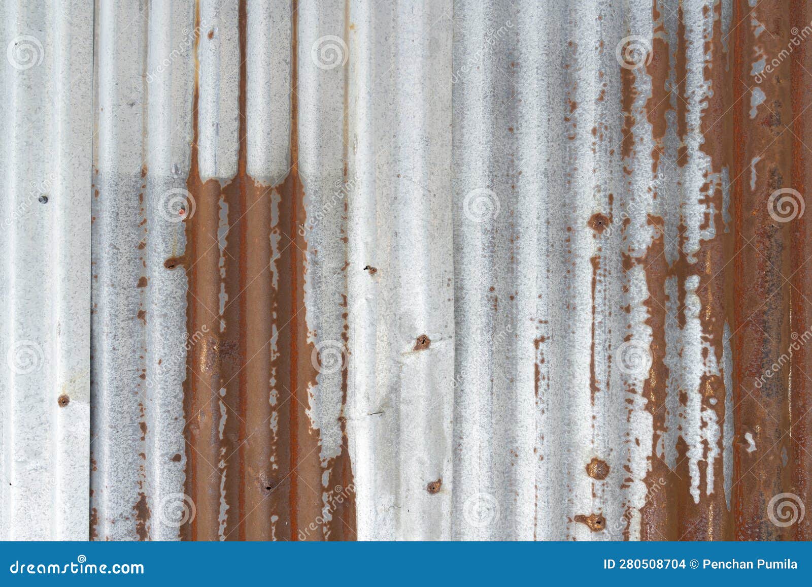 The Rusty Zinc Sheet Texture and Background, Reddish Brown Stain on ...