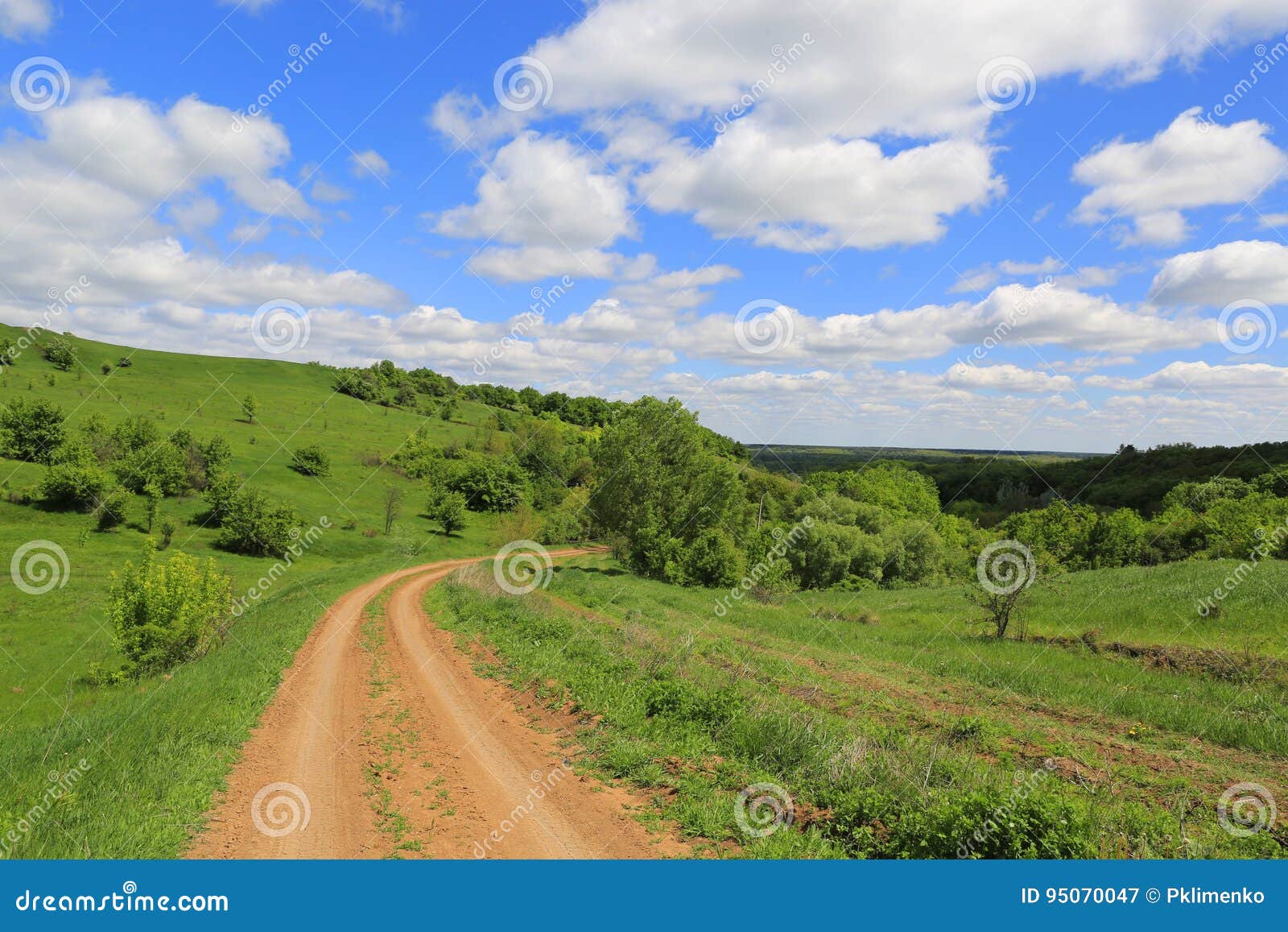 Rut road on hill`s slope stock image. Image of dirt, grass - 95070047