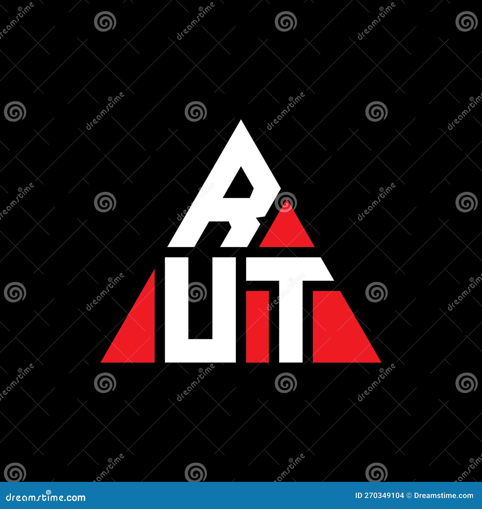 RUT Triangle Letter Logo Design with Triangle Shape. RUT Triangle Logo ...