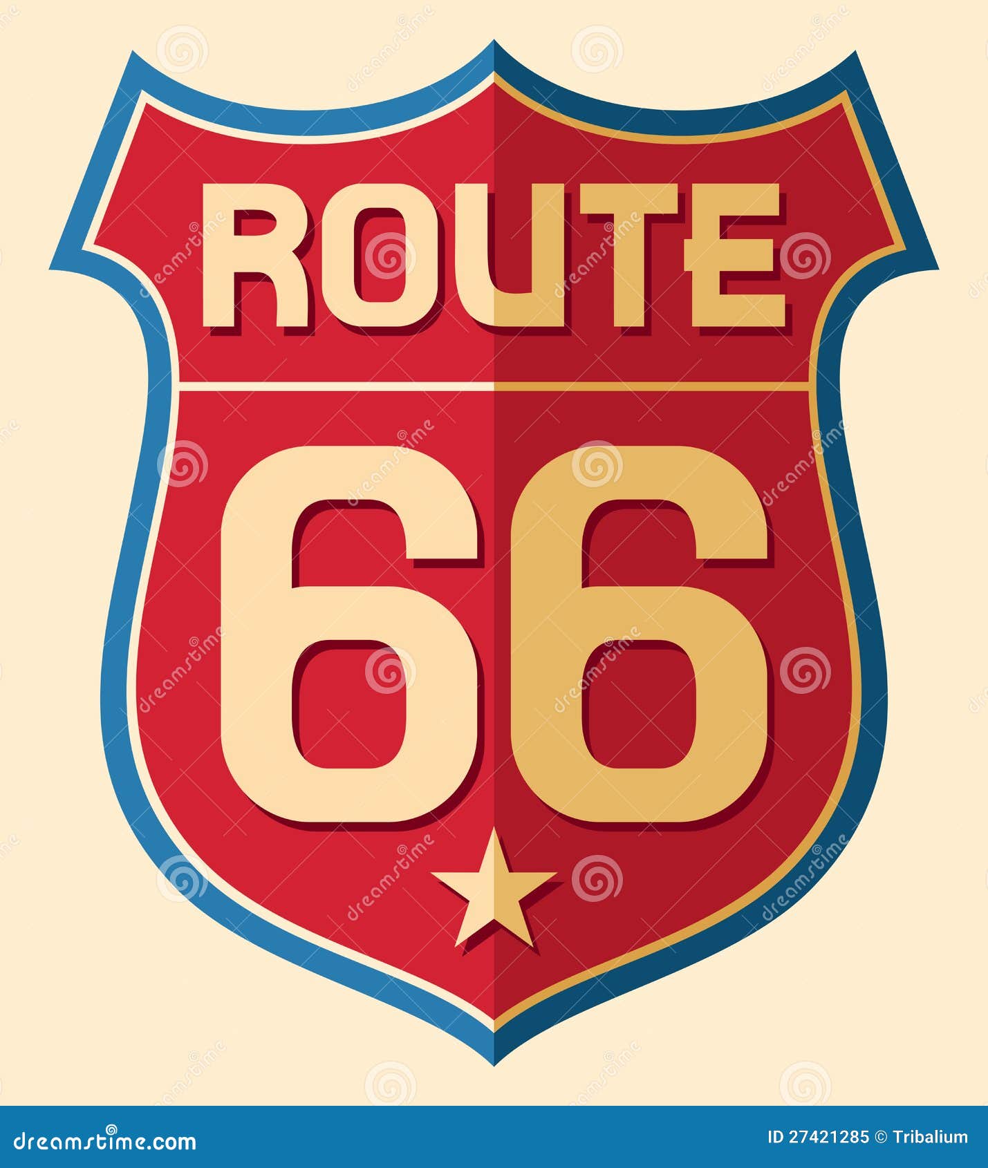 Ruta 66 ilustración del vector. Ilustración de sesenta - 27421285