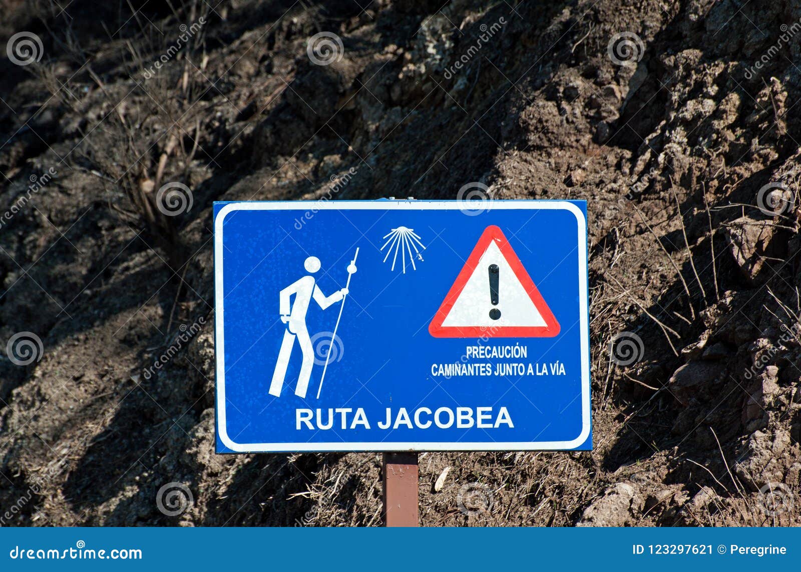 Ruta Jacobea foto editorial. Imagen de sendero, cruz - 123297621