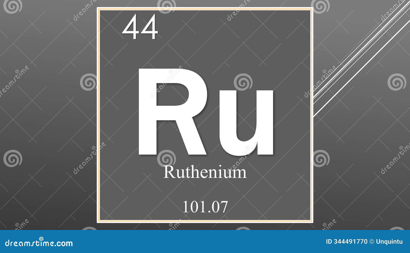 Ruthenium Chemical Element Symbol on Gray Abstract Background Stock ...