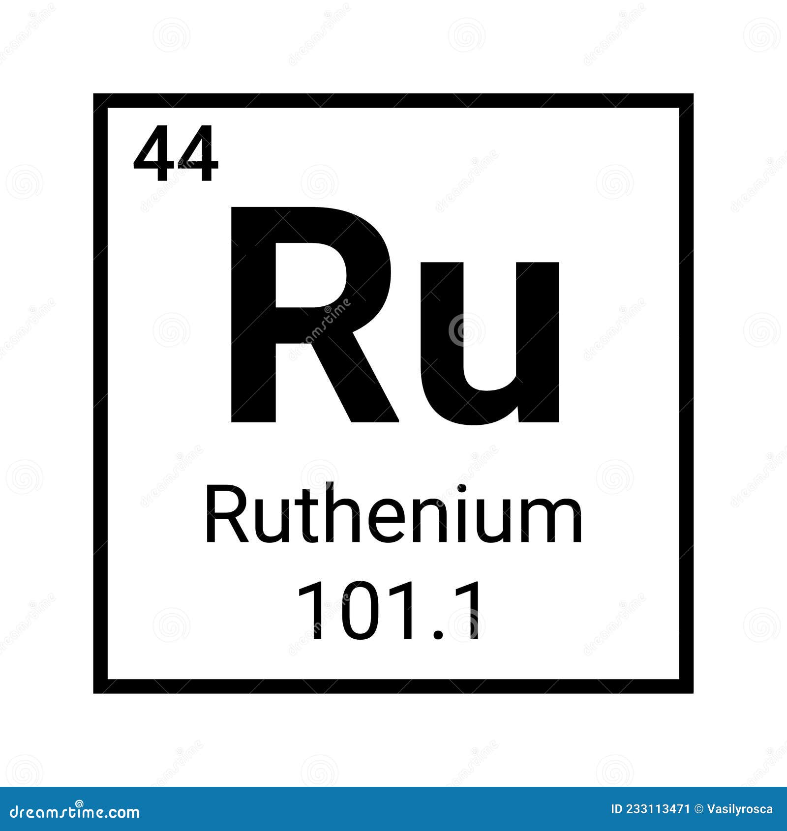 Ruthenium Periodic Table Element Icon Symbol. Education Science ...