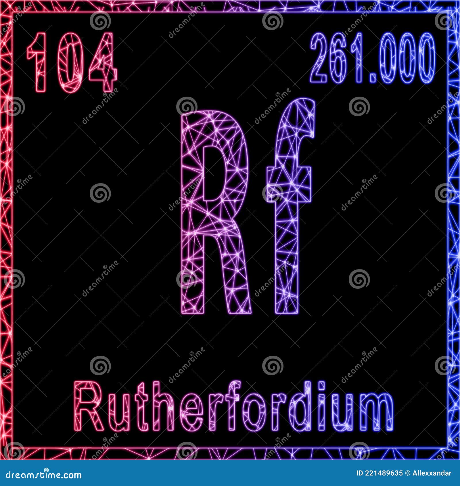 Rutherfordium Chemical Element, Sign with Atomic Number and Atomic ...