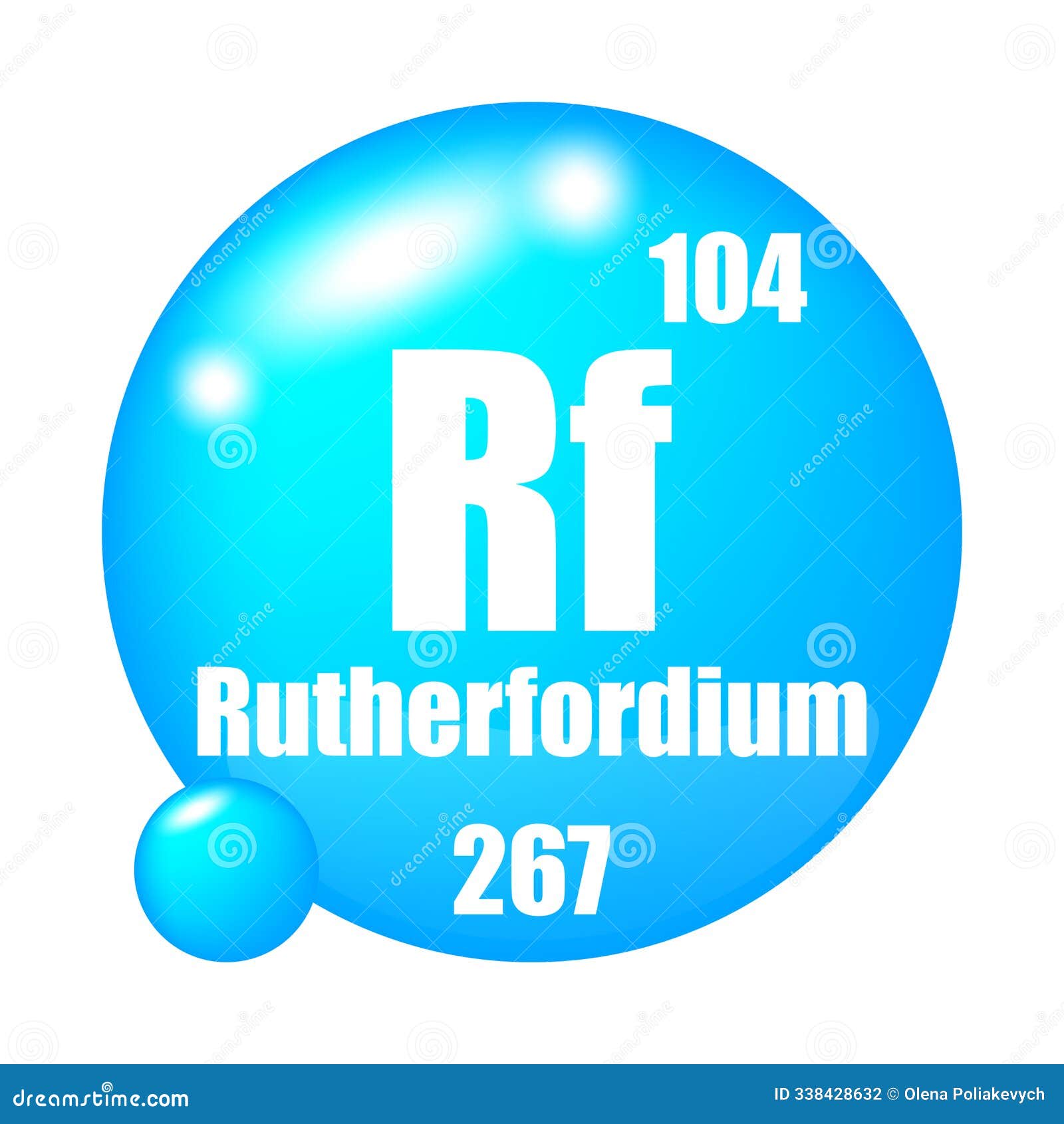 Rutherfordium Icon. Rf Chemical Element. Atomic Number 104. Mass 267 ...