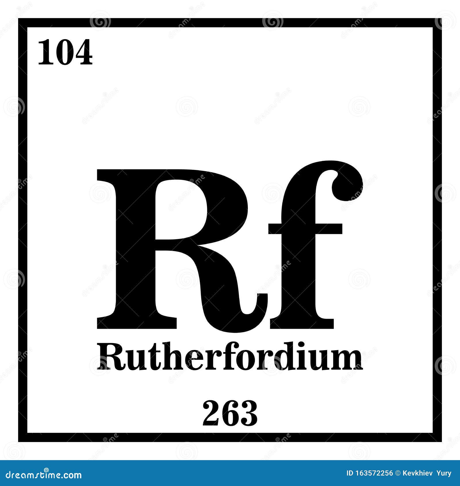 Rutherfordium Periodic Table of the Elements Vector Illustration Eps 10 ...