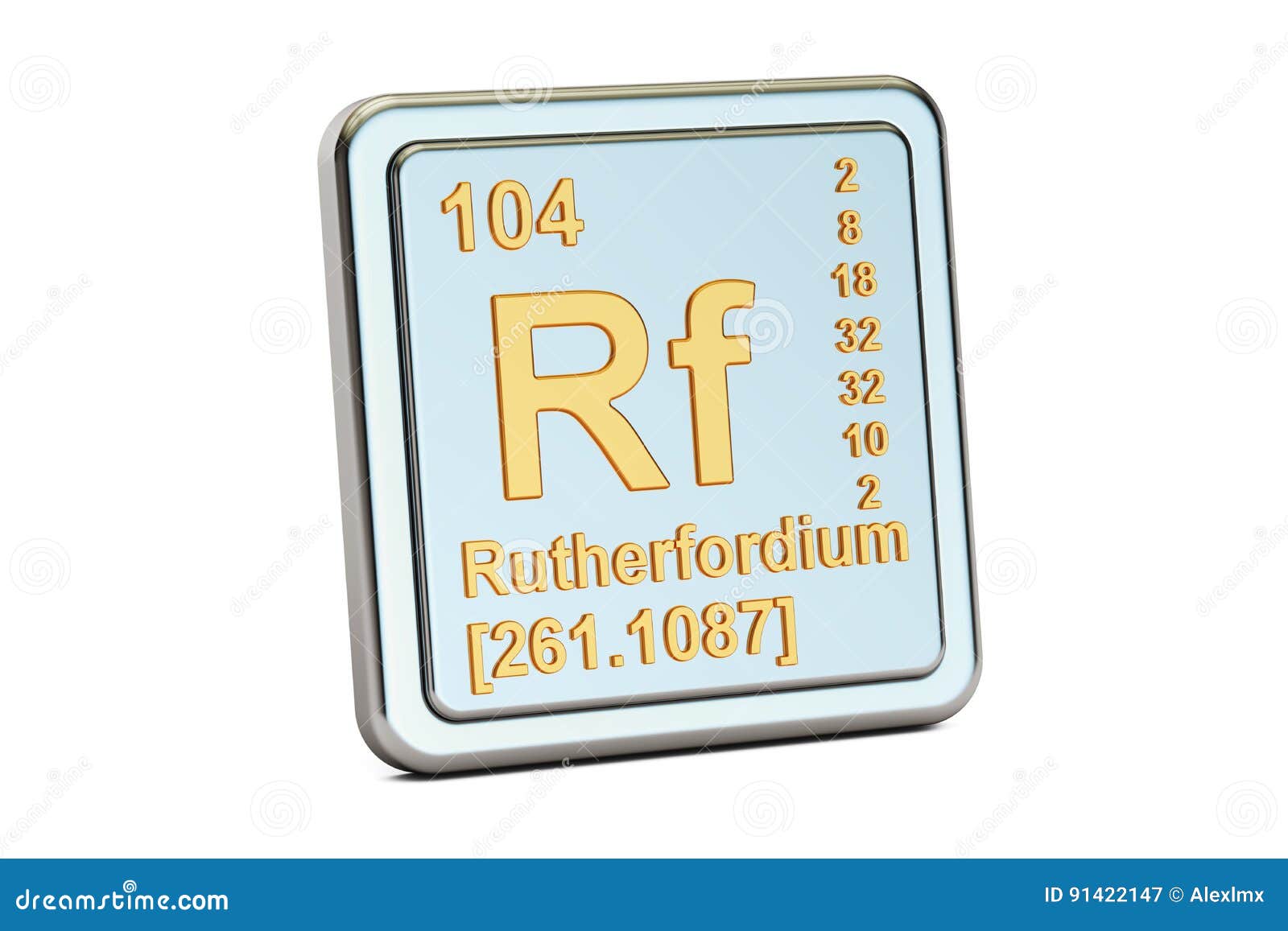 Rutherfordium Rf, Element Symbol From Periodic Table Series Stock Photo ...