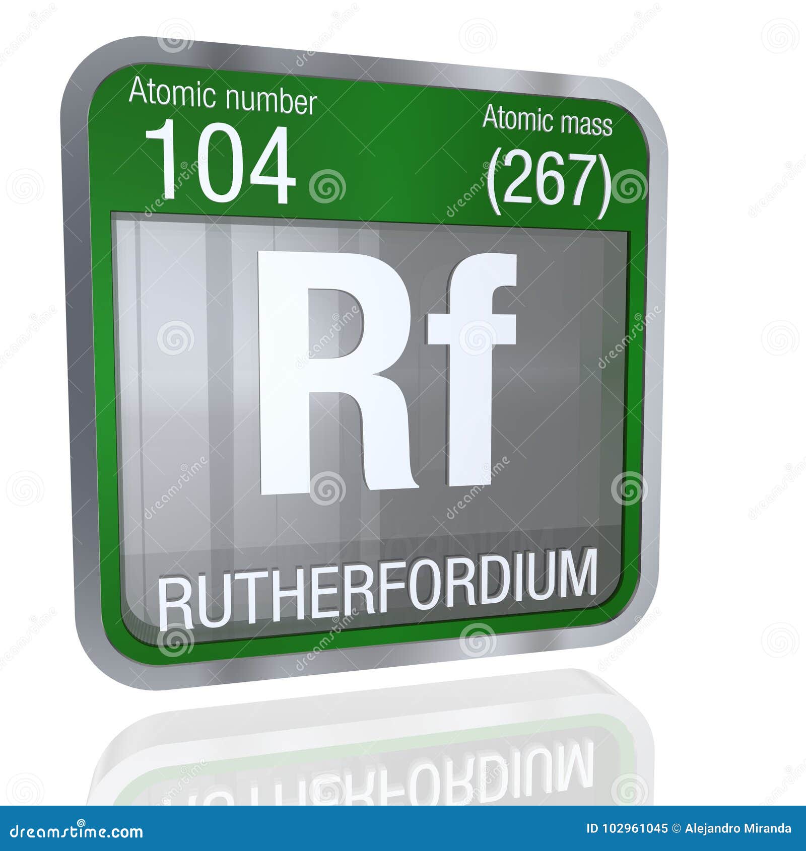 Rutherfordium Symbol. Chemical Element Of The Periodic Table. Vector ...