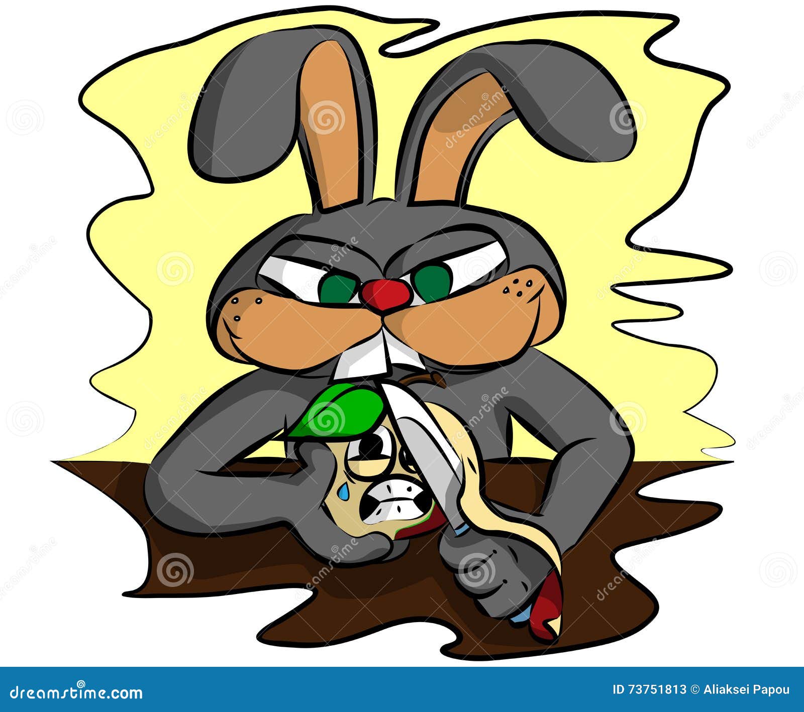 Ruthless rabbit stock vector. Illustration of vegetables - 73751813