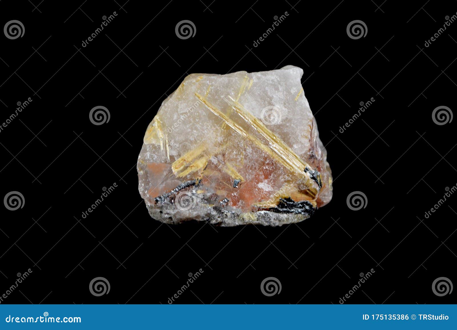 Rutile in Quartz stock photo. Image of rock, transparent - 175135386
