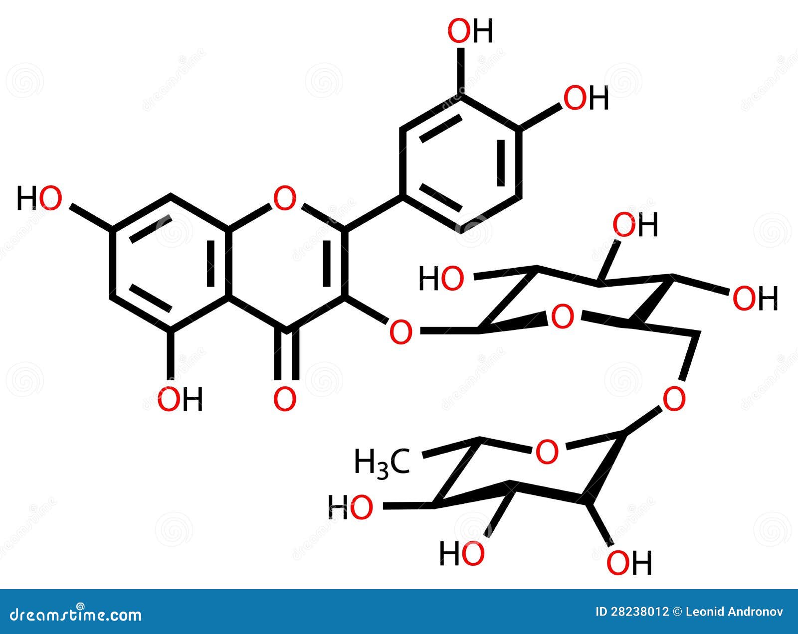 Rutin structural formula stock illustration. Illustration of glycoside ...