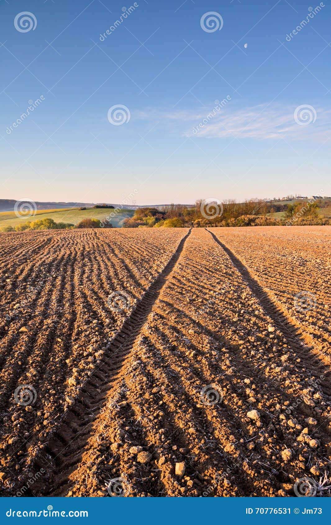 Ruts in plowed field stock image. Image of environment - 70776531