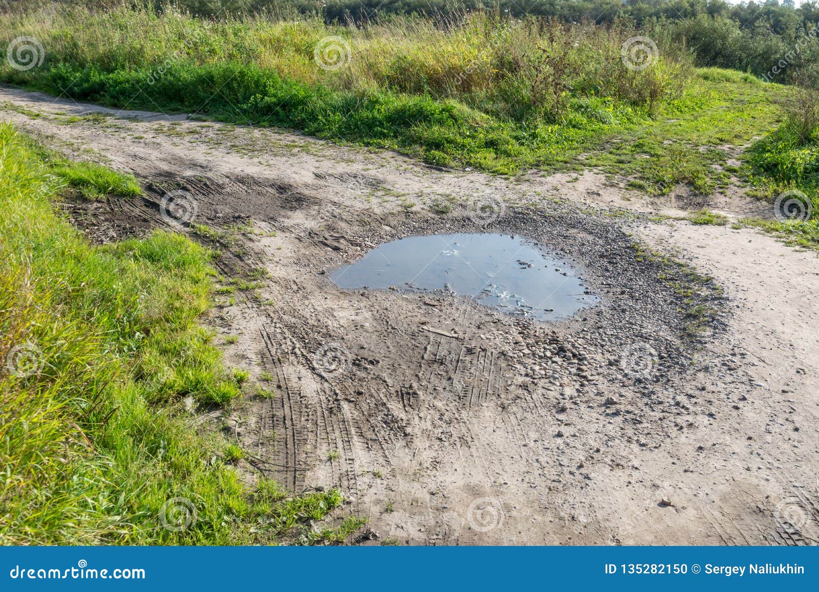 Ruts in the Roads Filled with Water Stock Photo - Image of road, dirt ...