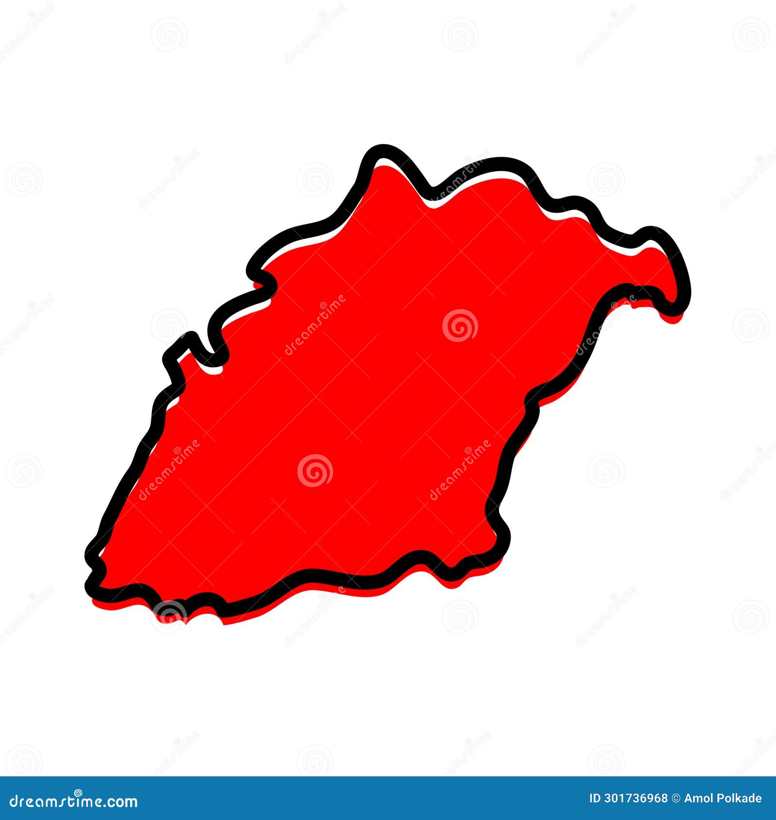 Burundi Vector Country Map Silhouette 305855052