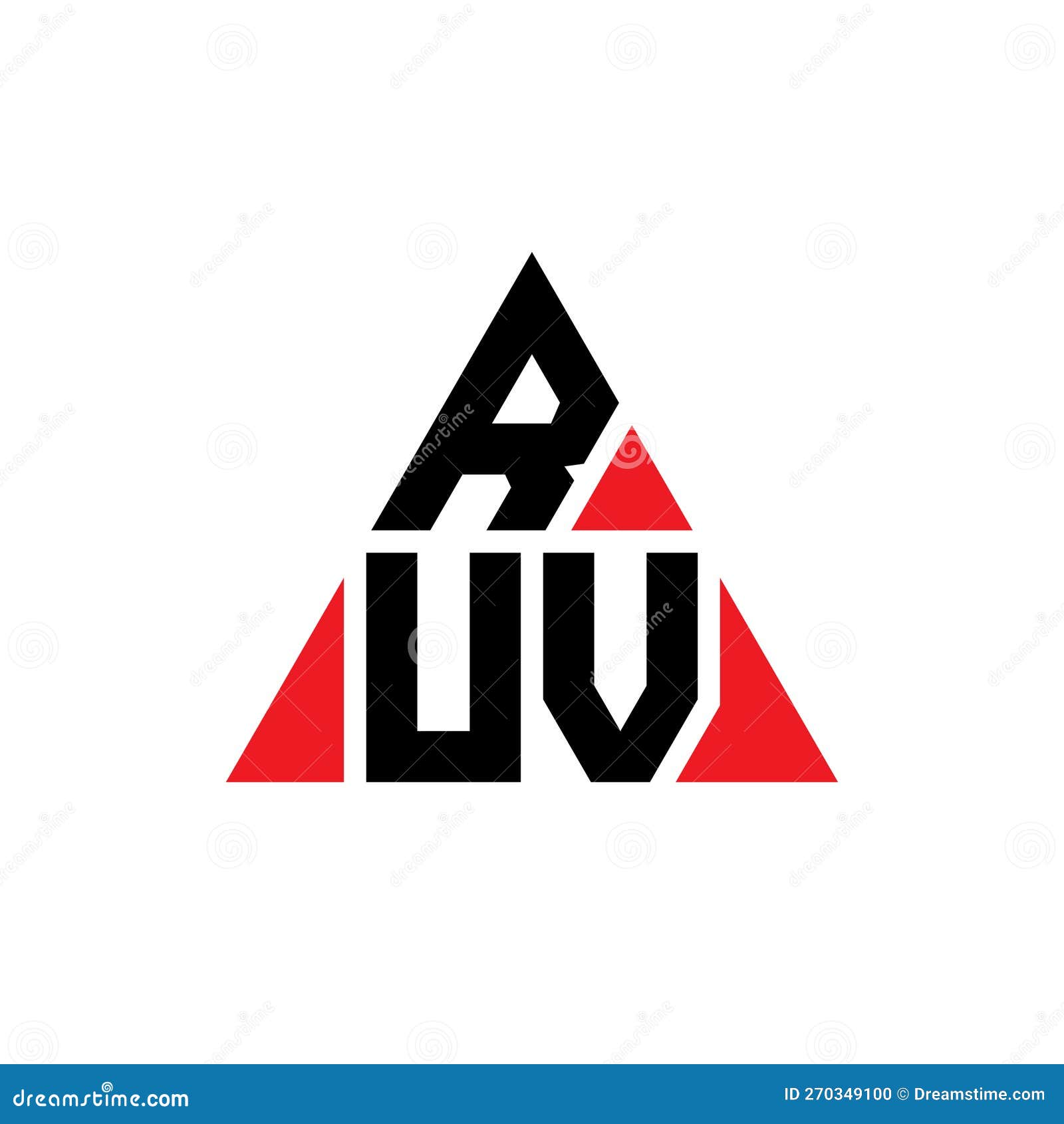 RUV Triangle Letter Logo Design with Triangle Shape. RUV Triangle Logo ...
