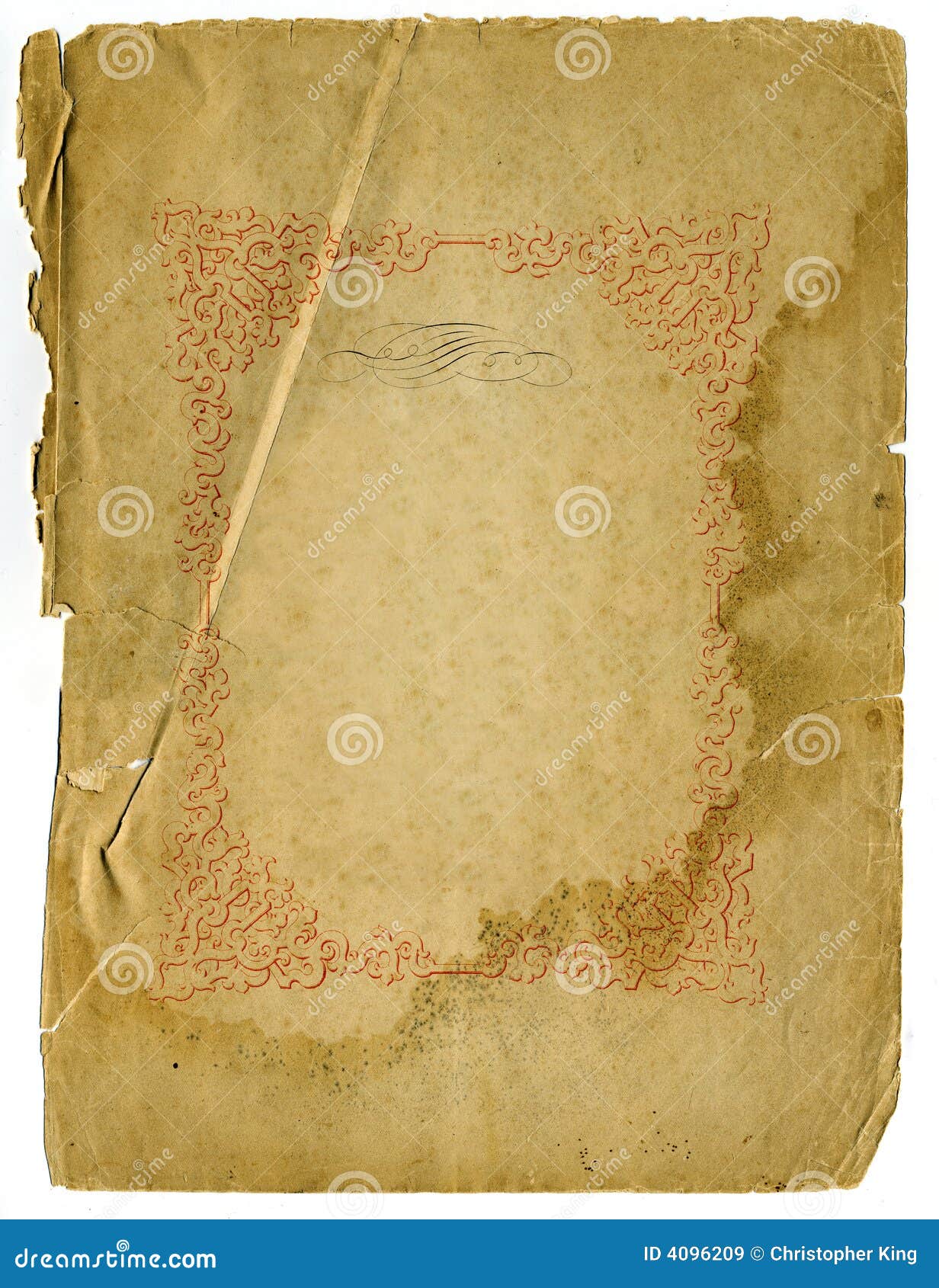 Ruw Oud Document Met Decoratief Ontwerp Stock Afbeelding - Image of ...