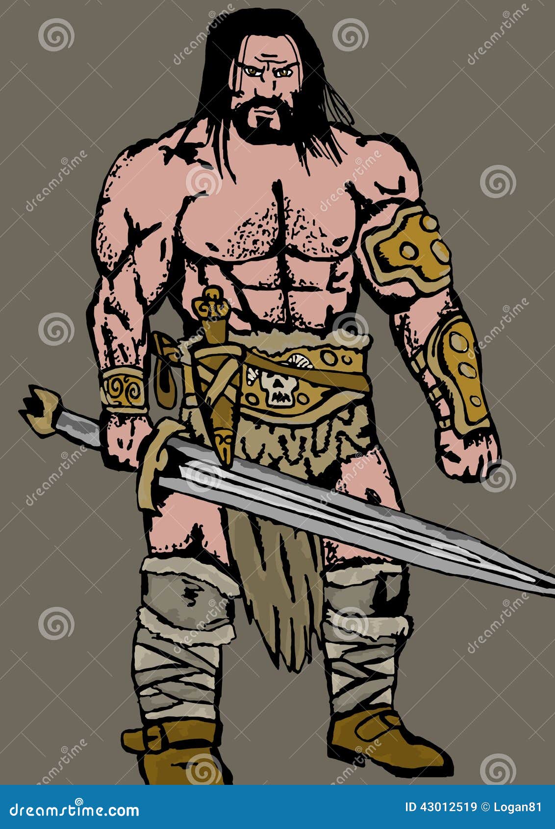 Ruwe Barbaar stock illustratie. Illustration of wild - 43012519