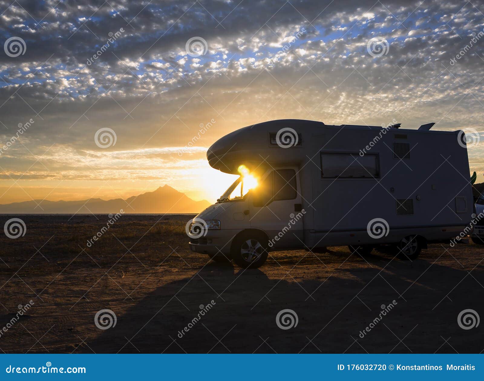 RV Camper on the beach stock photo. Image of transportation - 176032720