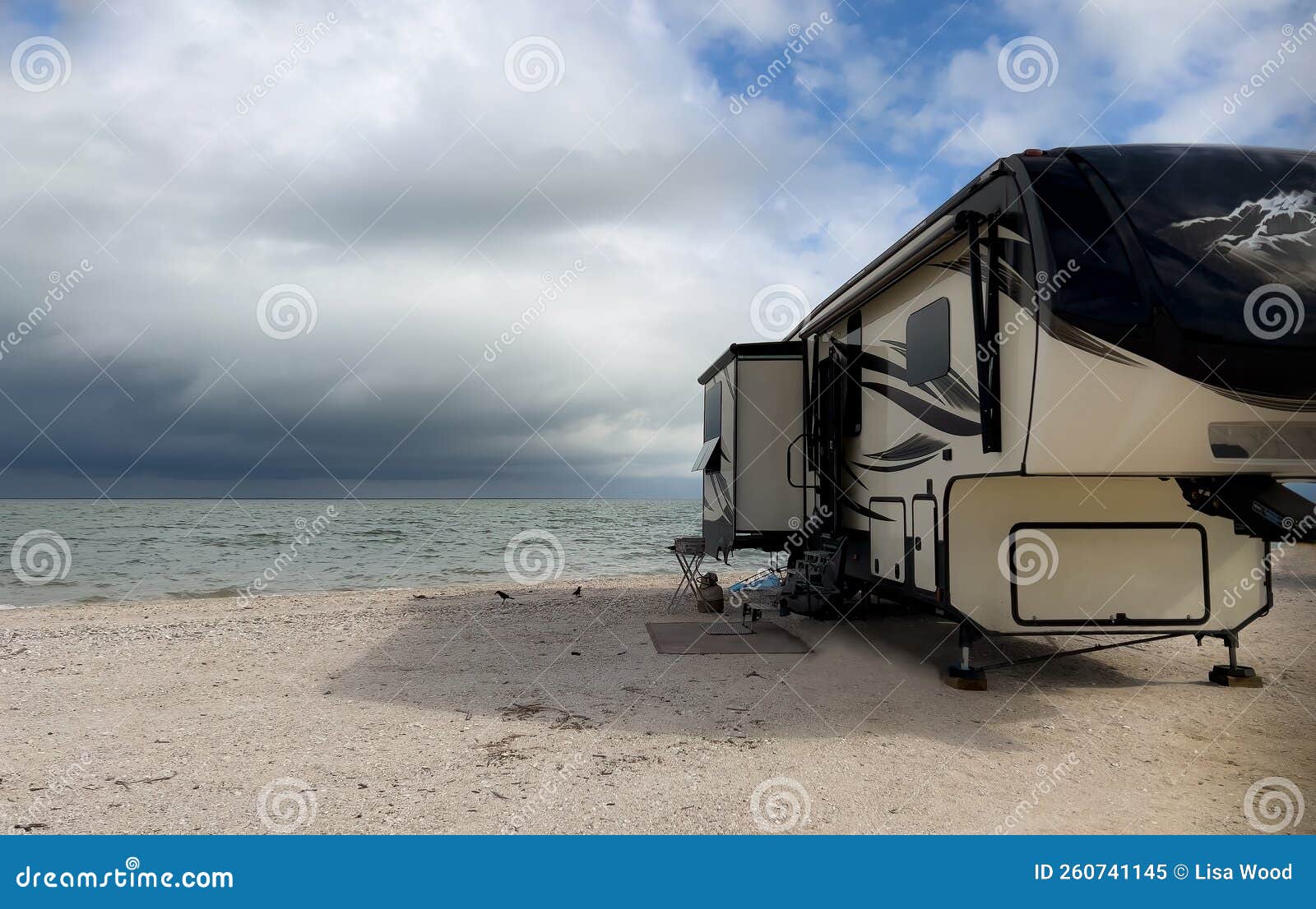 Rv Camping on the Beach editorial image. Image of ocean - 260741145