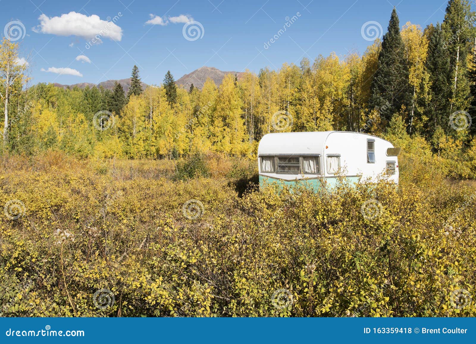RV Camping in Colorado stock photo. Image of foliage - 163359418