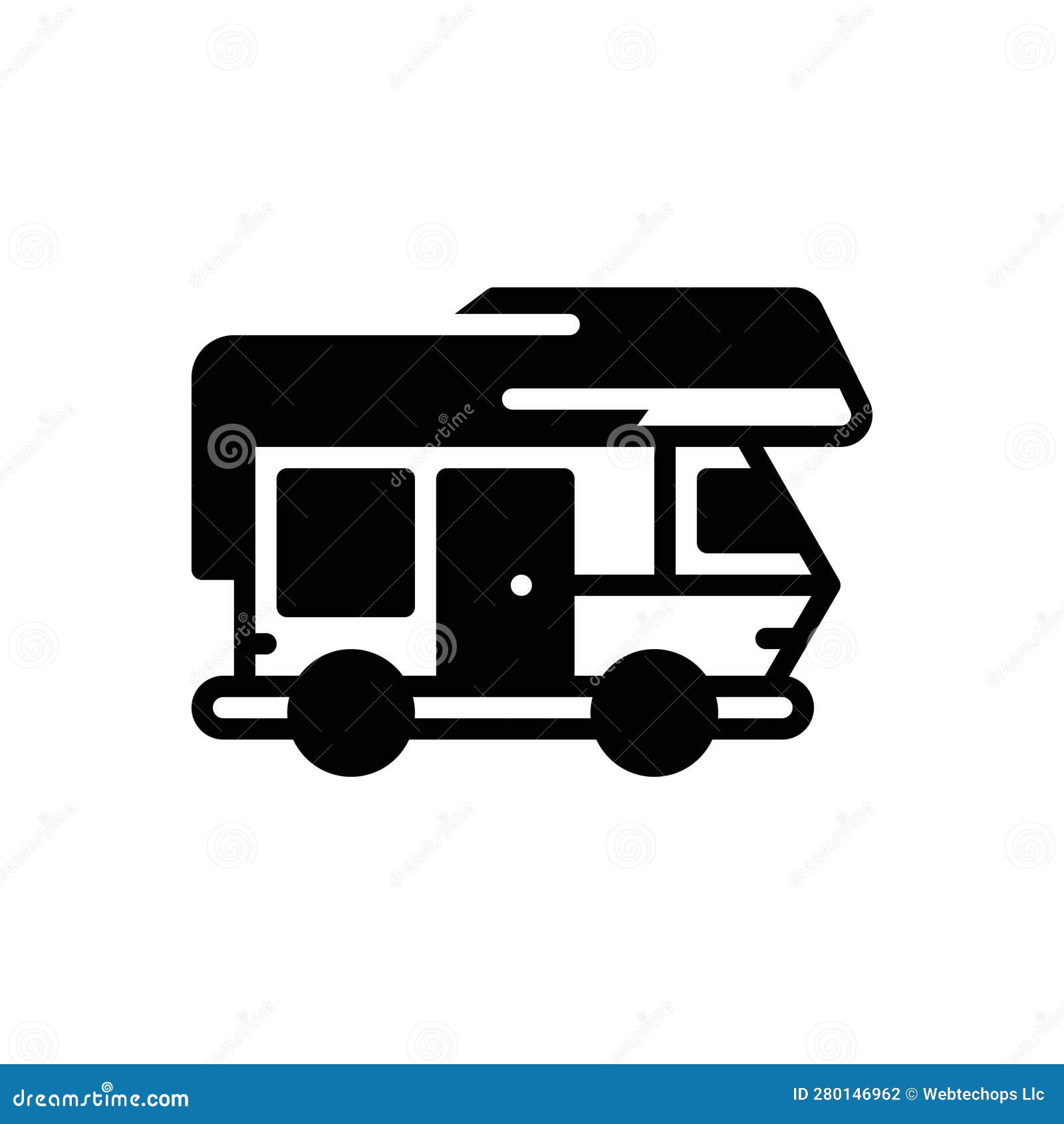 Black Solid Icon for Rv, Caravan and Home Stock Vector - Illustration ...