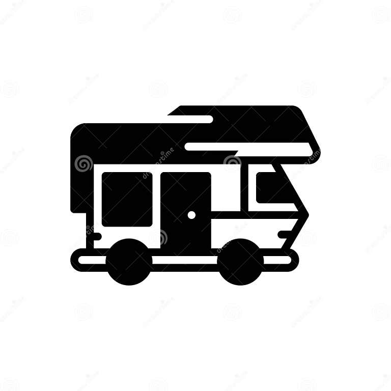 Black Solid Icon for Rv, Caravan and Home Stock Vector - Illustration ...