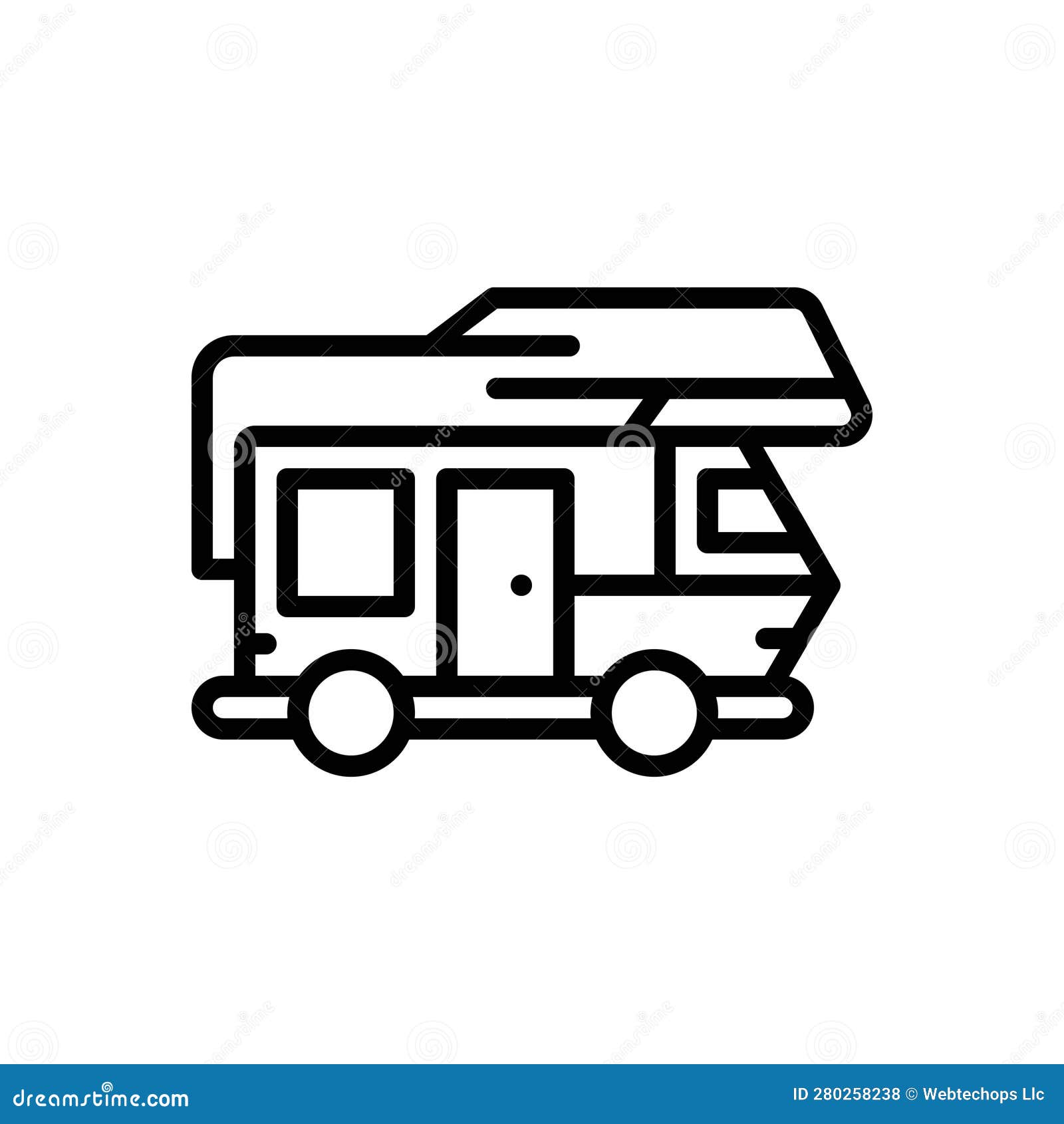 Black Line Icon for Rv, Caravan and Home Stock Vector - Illustration of ...