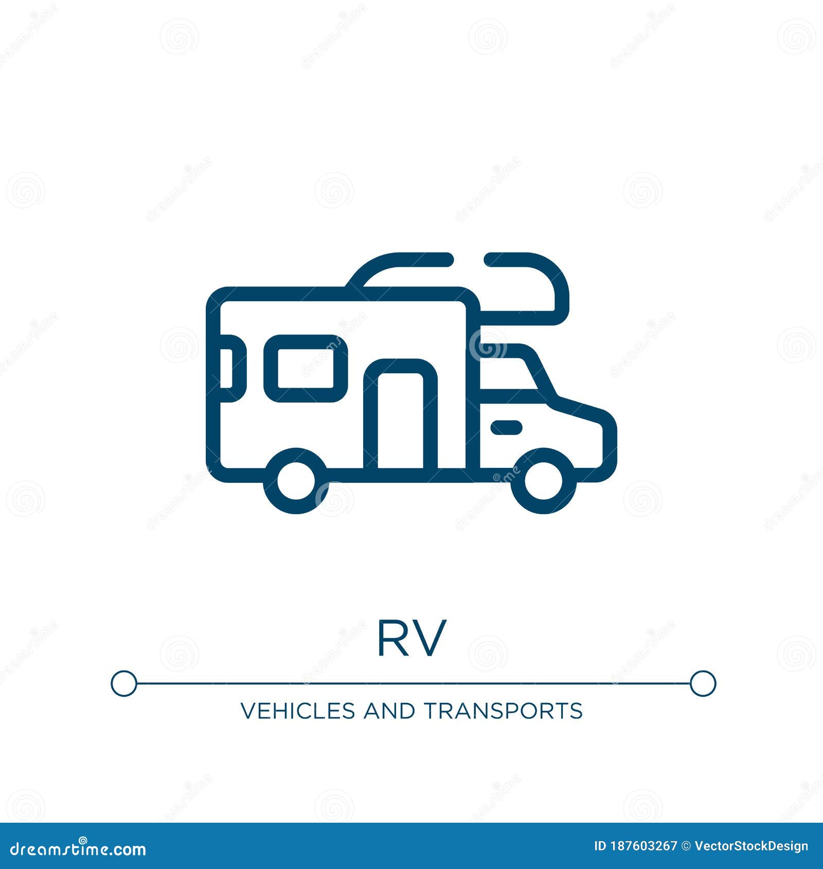 Rv Icon. Linear Vector Illustration from Transportation Collection ...