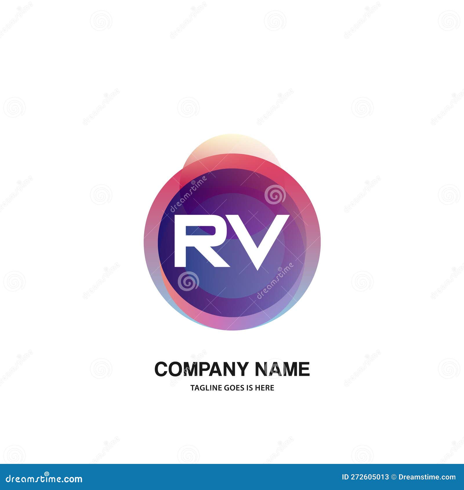 RV Initial Logo with Colorful Circle Template Vector Stock Vector ...