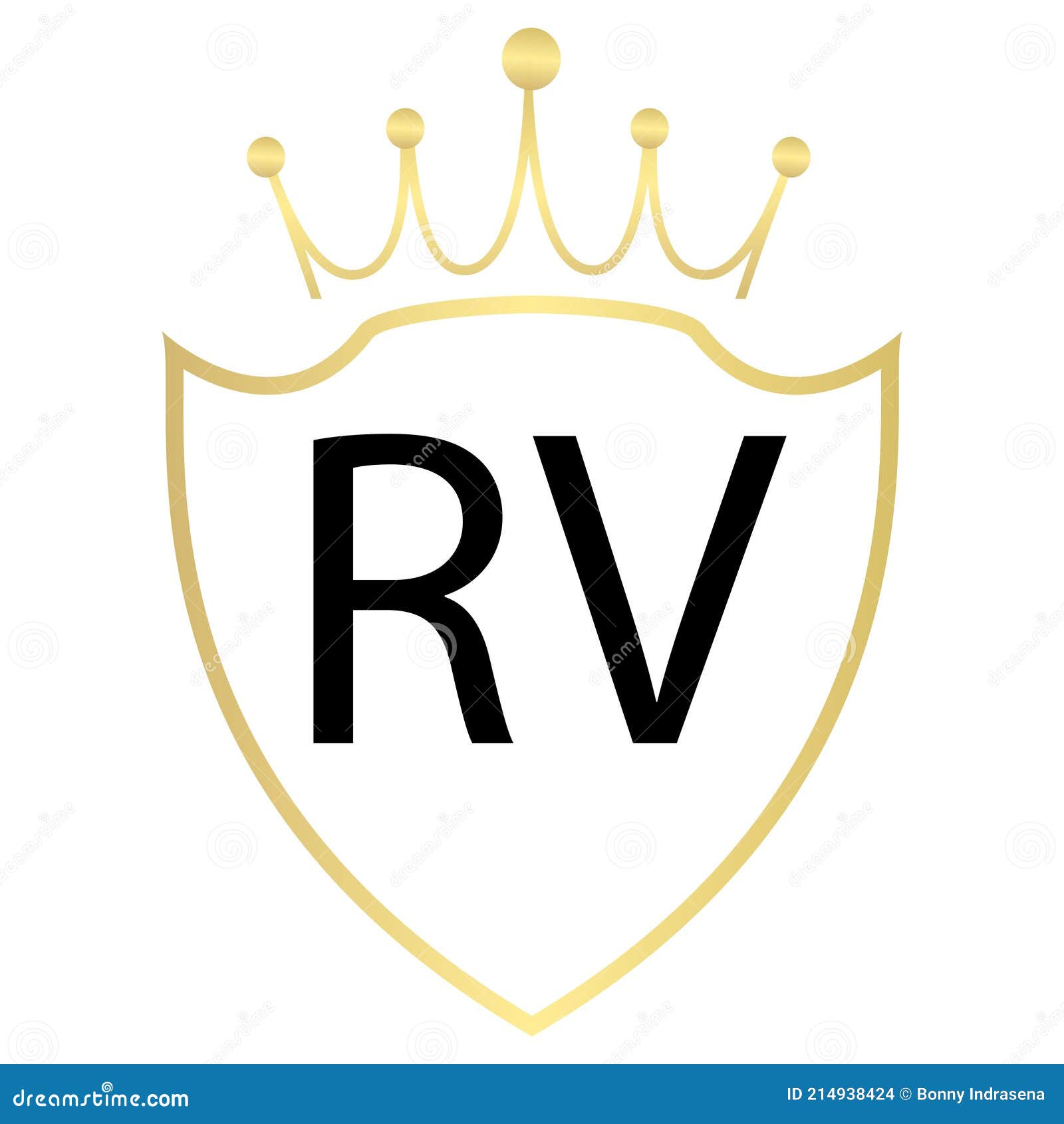 RV Letter Logo Design with Simple Style Stock Vector - Illustration of ...