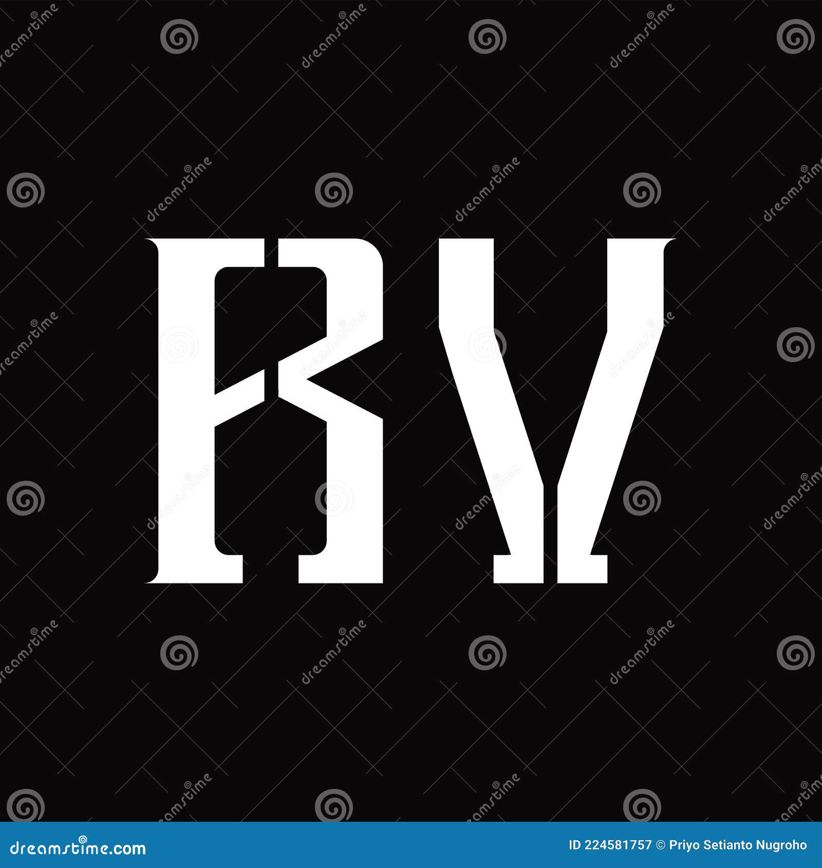 RV Logo Monogram with Middle Slice Design Template Stock Vector ...